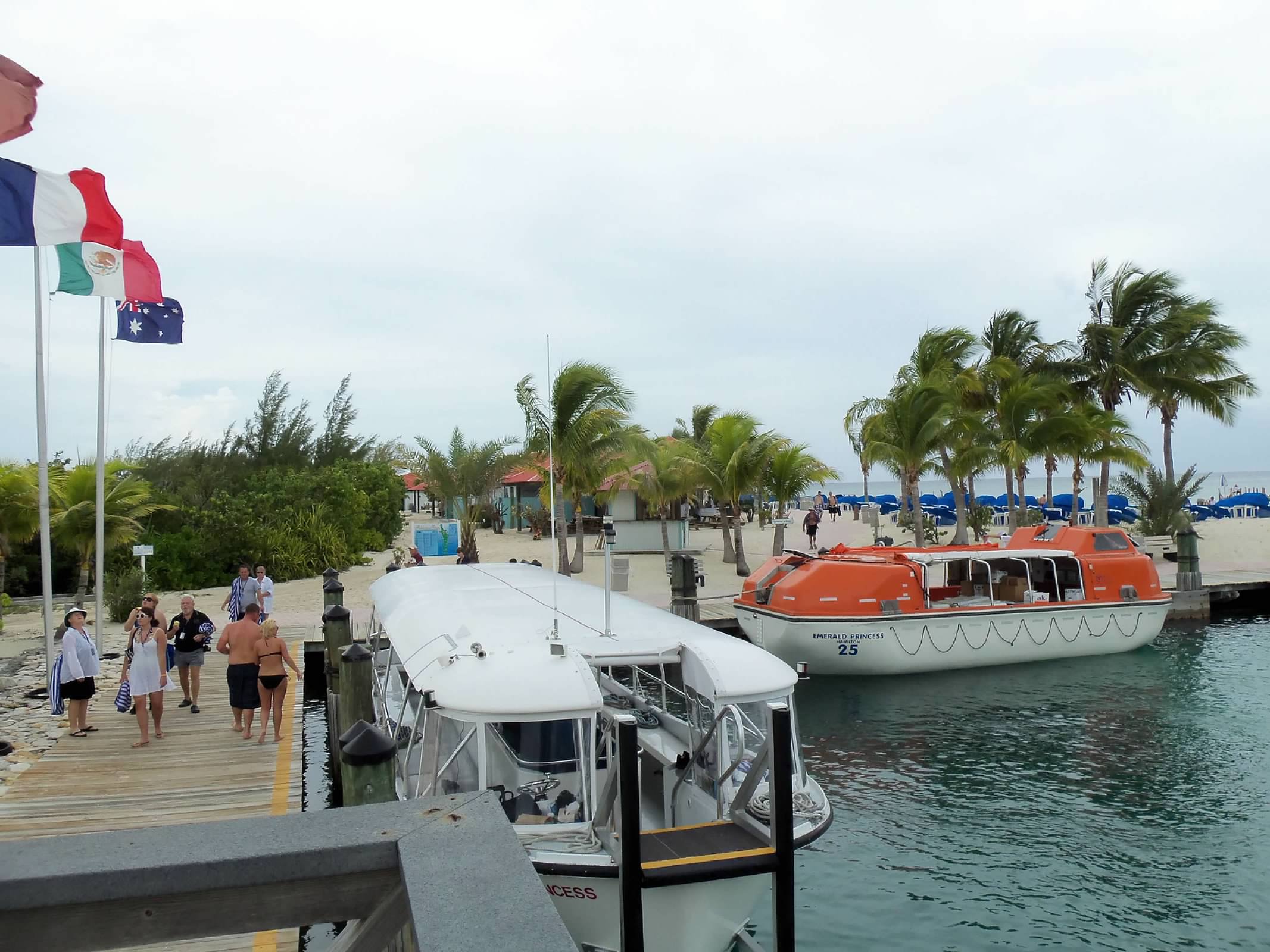 Princess Cays - how much walking from tender dock to swim beach ...
