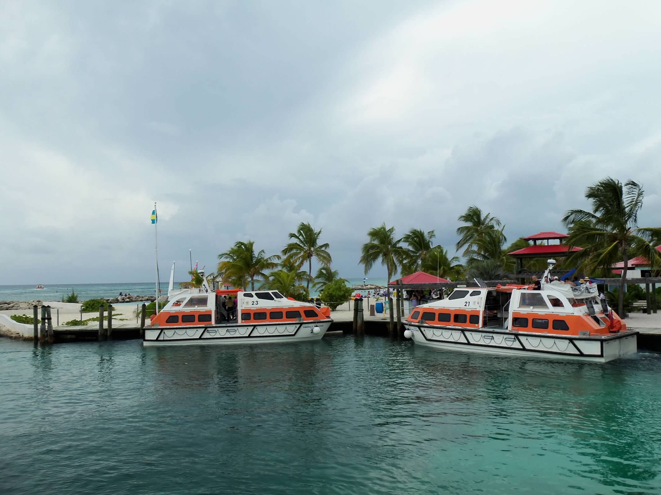 Princess Cays - how much walking from tender dock to swim beach ...